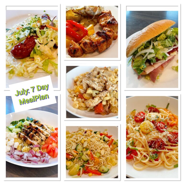 July: 7 Day Meal Plan – Honeybears & Sydneybeans